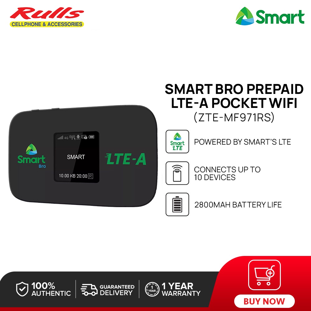 Smart Bro Prepaid LTE-A Pocket WiFi Advanced (ZTE-MF971RS) | Shopee ...