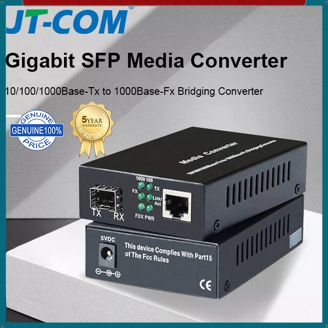JT-COM Gigabit Media Converter SFP Transceiver Module 3KM/5KM/20KM ...