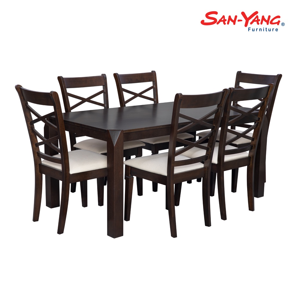 Dining Set 6-Seater Choco 300316 | Shopee Philippines