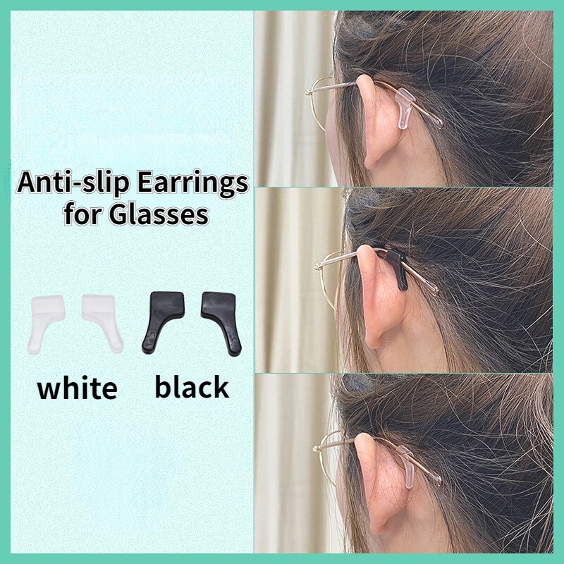 1 /10 Pair Glasses Anti-slip Sleeve Earrings Fixed Ear Hook Ear Rest ...