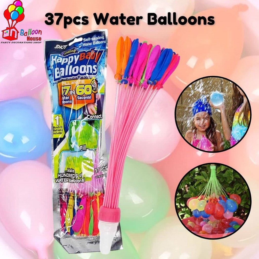 Balloon House 37pcs Water Balloons Fast Filled & Automatic Tie Water ...