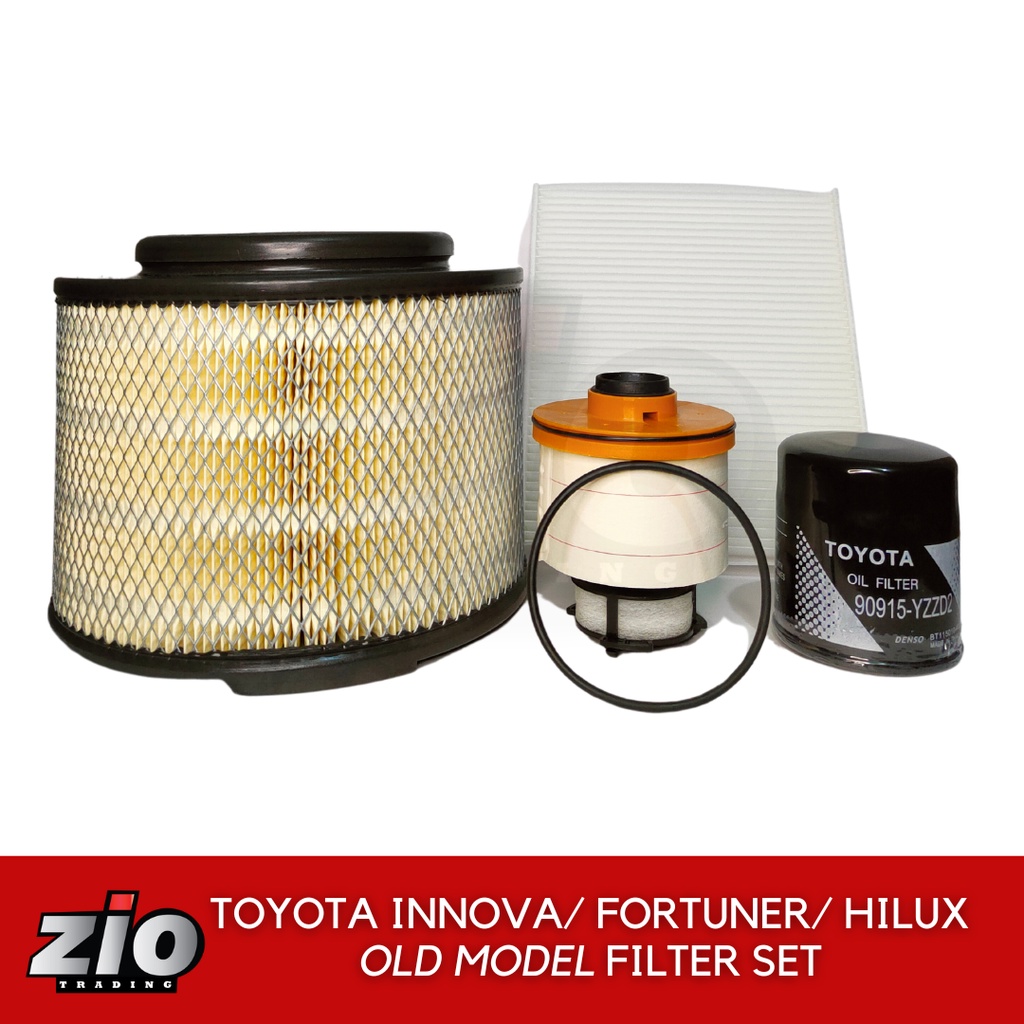Toyota Innova, Hilux, Fortuner Filter Set (2005-2015) | Shopee Philippines