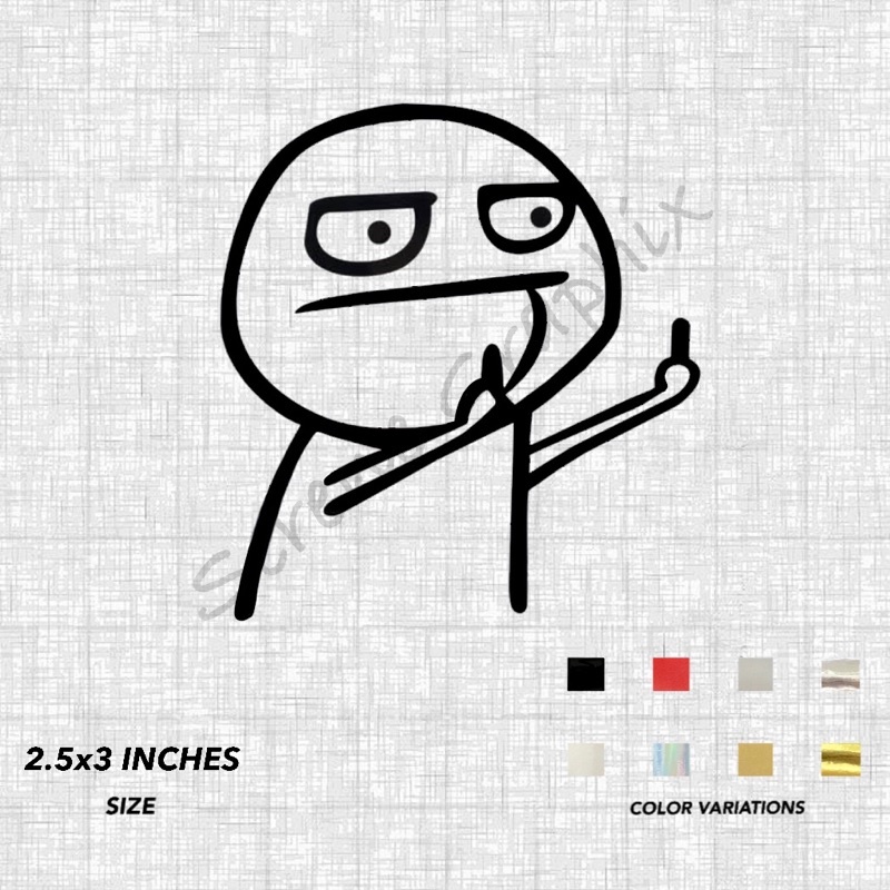 Cartoon Middle Finger Sticker - Waterproof Cut Out Sticker | Shopee ...