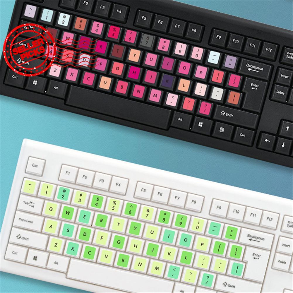 Notebook English Keyboard Sticker Macaron Color Button Sticker For ...