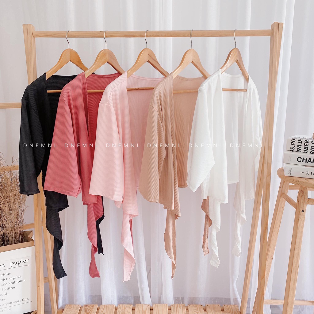 Dnemnlph Elise Two Way Wrap Top Trendy Korean Inspired Fashion Ribbed