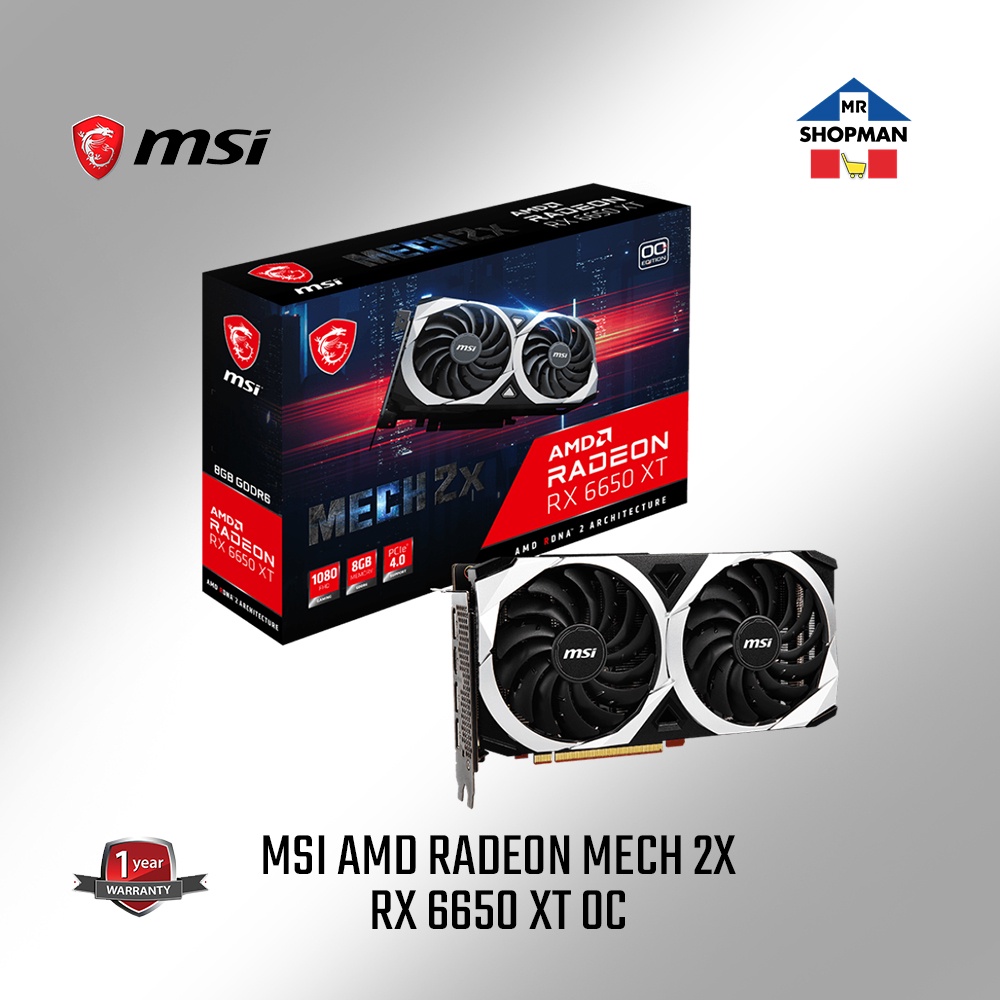 Msi Radeon RX 6650 XT MECH 2X 8G OC Graphics Card Video Card GPU Rx ...
