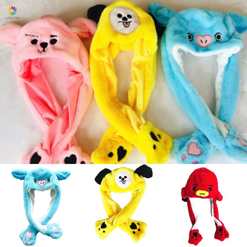 Kpop BTS BT21 Moving Hat Cute Ear Chimmy Cooky Tata Mang Van RJ Shooky ...
