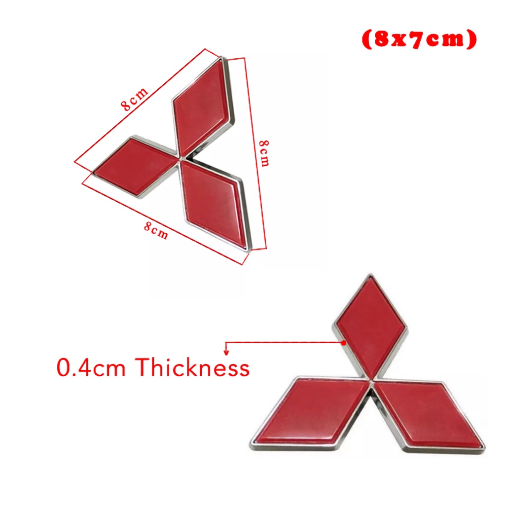 COS MITSUBISHI Car Logo Emblem Car Front Grille Emblem Logo Rear Trunk ...