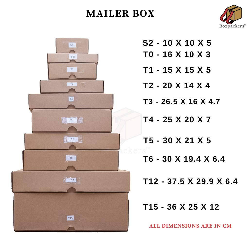 BOXPACKERS PH T-Mailer S2 T0 T1 T2 T3 T4 T5 T6 T12 Mailer Box Corrugated Carton Shipping Gift ...