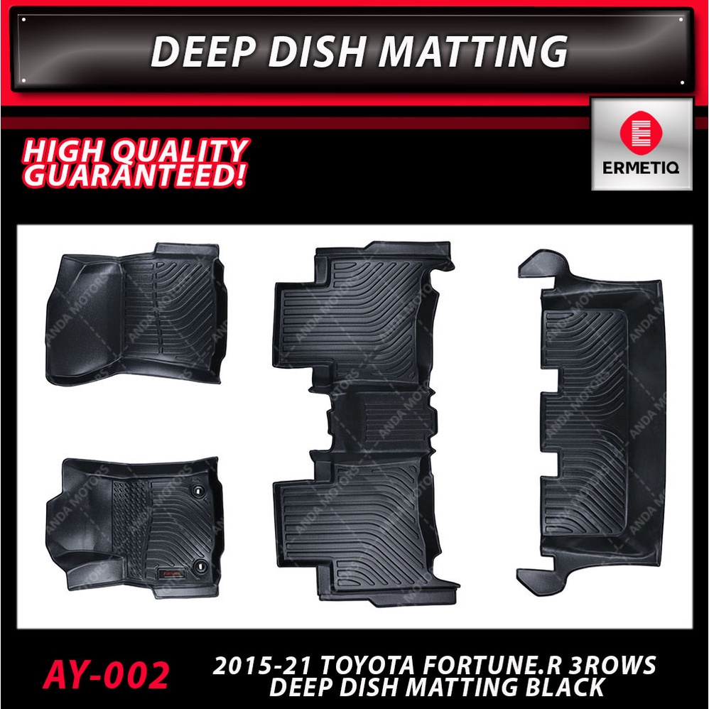2015-2021 TOYOTA FORTUNER 3ROWS DEEP DISH MATTING BLACK | Shopee ...