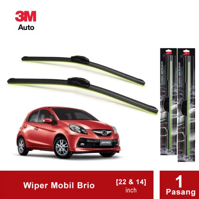 3m Wiper Frameless Mobil Brio 22 And 14 Inch Original Best Quality