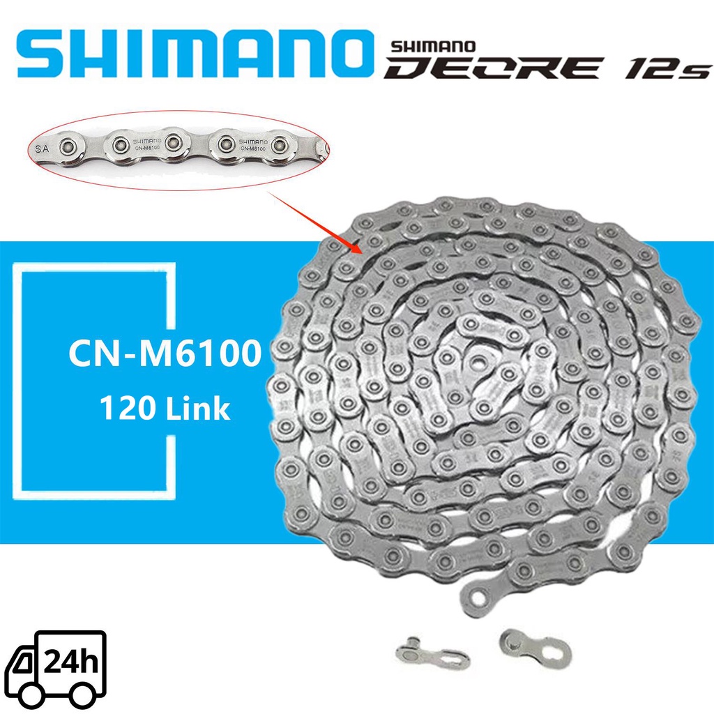Shimano DEORE M6100 Chain 12 Speed MTB 118/120/122 Link Chain with ...