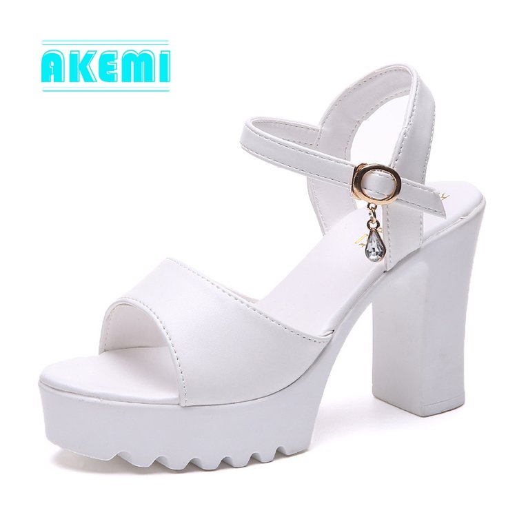 Akemi Korean fashion style platform 3.5 inches heels ankle strap ...