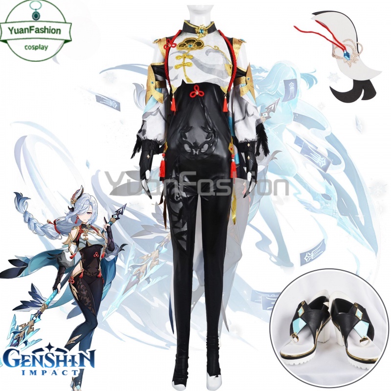 [Ready Stock] Genshin Impact Shenhe cos Clothing Gu Chen Huai Jumpsuit ...