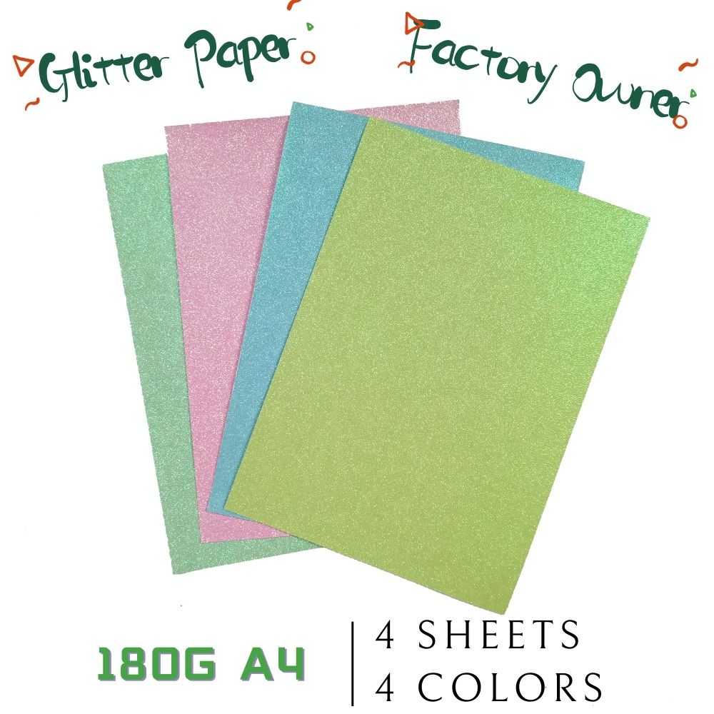 Multi-color 90GSM 170G 180G A4 A5 305*305mm FSC Glitter Cardstock ...