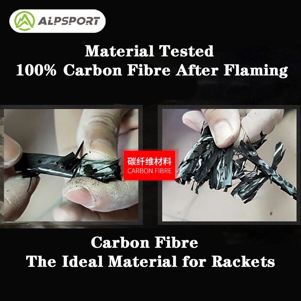 ALPSPORT RR 4U 22LBS G5 Black Badminton Racket Original Design Carbon ...