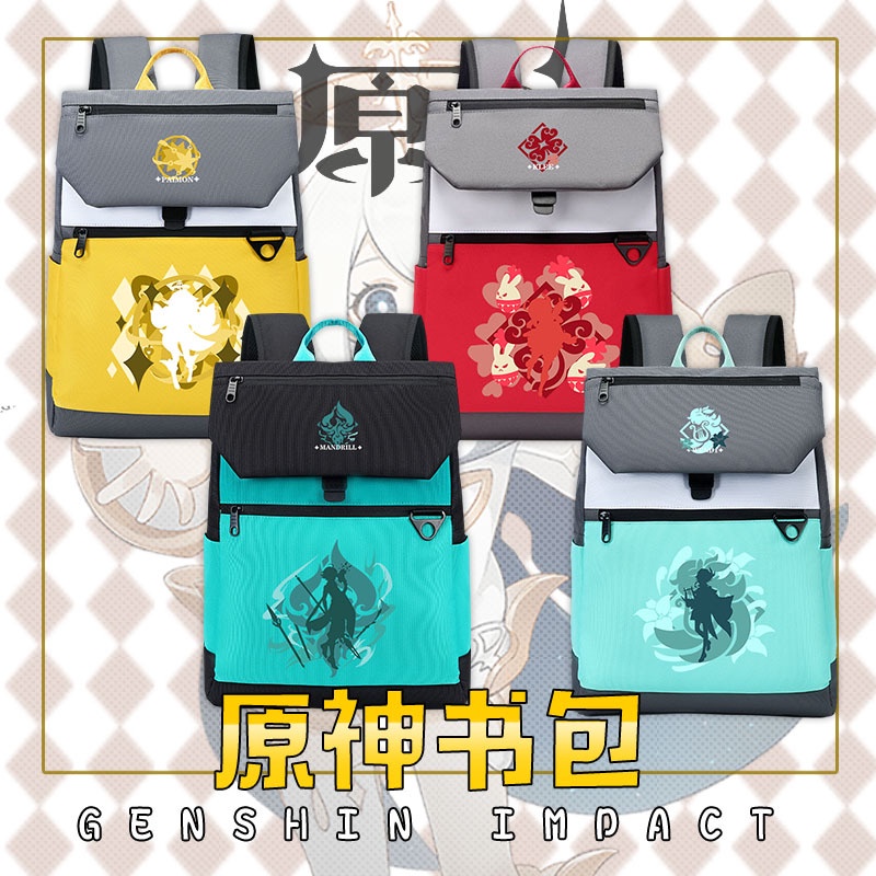 Genshin impact School Bag Paimon Klee Venti Xiao Student School Bag Backpack CMKA | Shopee ...