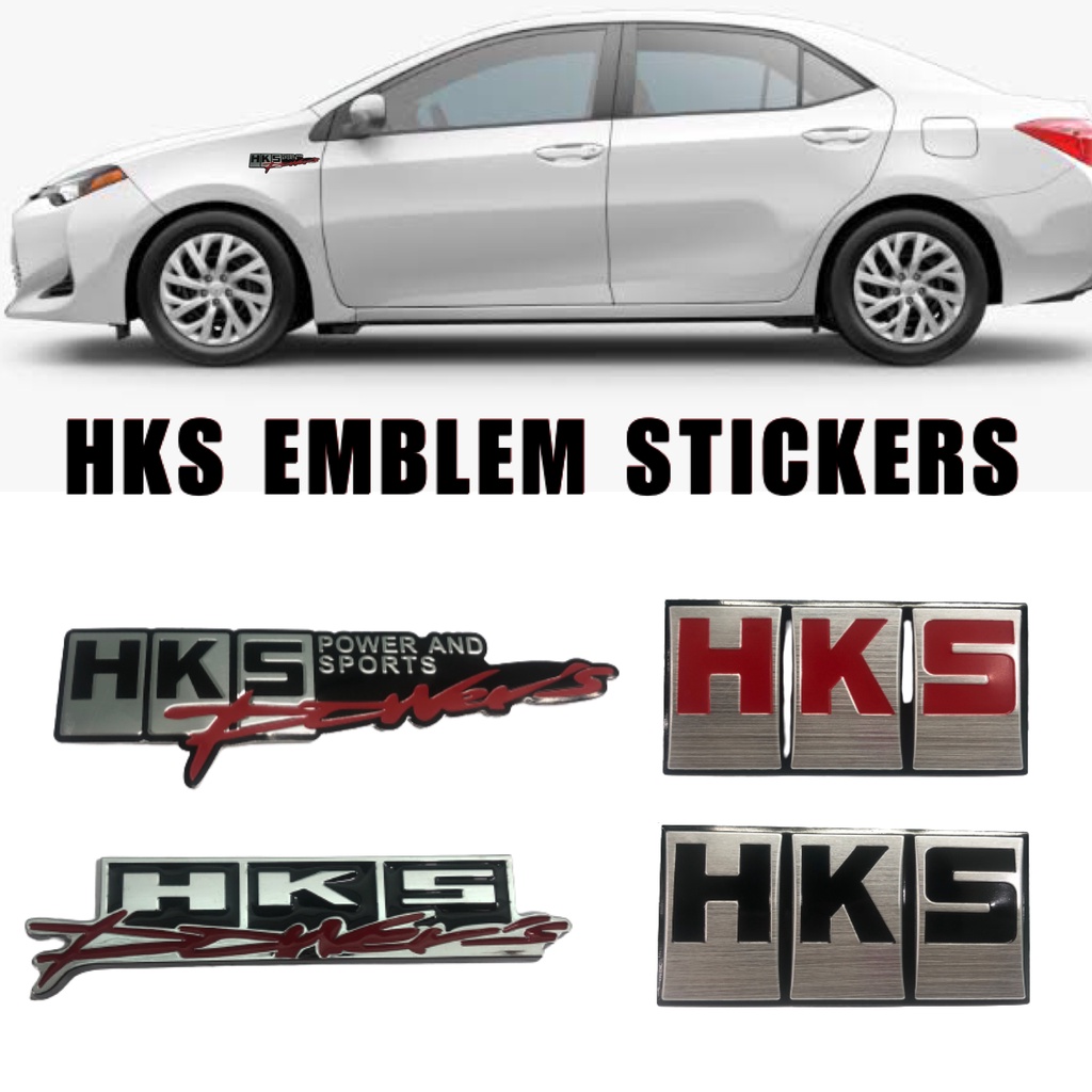 LD 1pcs HKS Front And Back Car Emblem Badge Sticker Decal (Good Quality ...