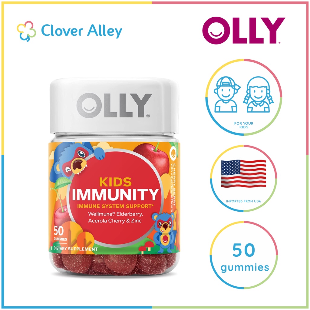 OLLY Kids Immunity, Immune Support, Elderberry, Vitamin C, Zinc, 50 ...