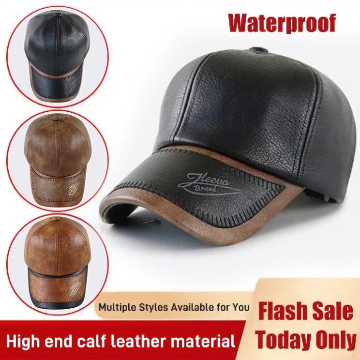 Japanese handmade leather patchwork baseball cap Men's Retro Stitching ...