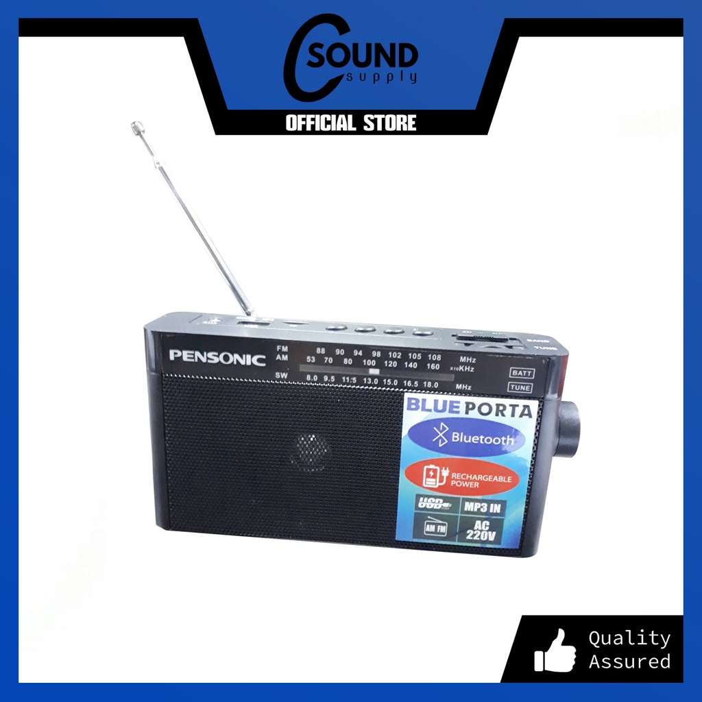 Pensonic Blue Porta Rechargeable Radio FM/AM/MP3/USB/SD Radio | Shopee ...