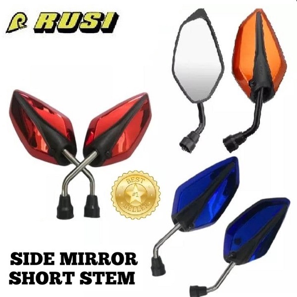 RUSI RUSH | Motorcycle Side Mirror Short Stem | 3 Color Available ...
