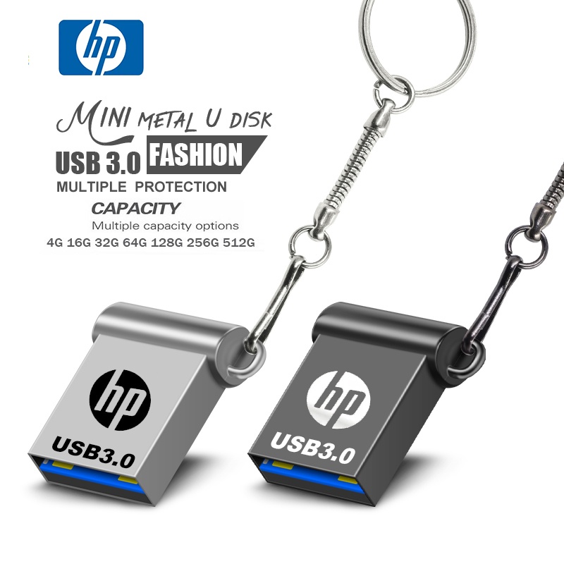 High Speed HP Mini USB Flash Drives 4GB-256GB 512GB Pen Drive Metal ...