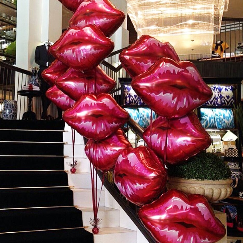 3/5pcs Big Lips Foil Balloons Red Love Balloon For Valentine's Day ...