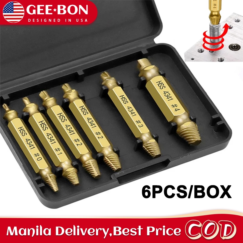 GEEBON 6pcs Screw Remover Damaged Screwdriver Set Broken Bolt Screw ...