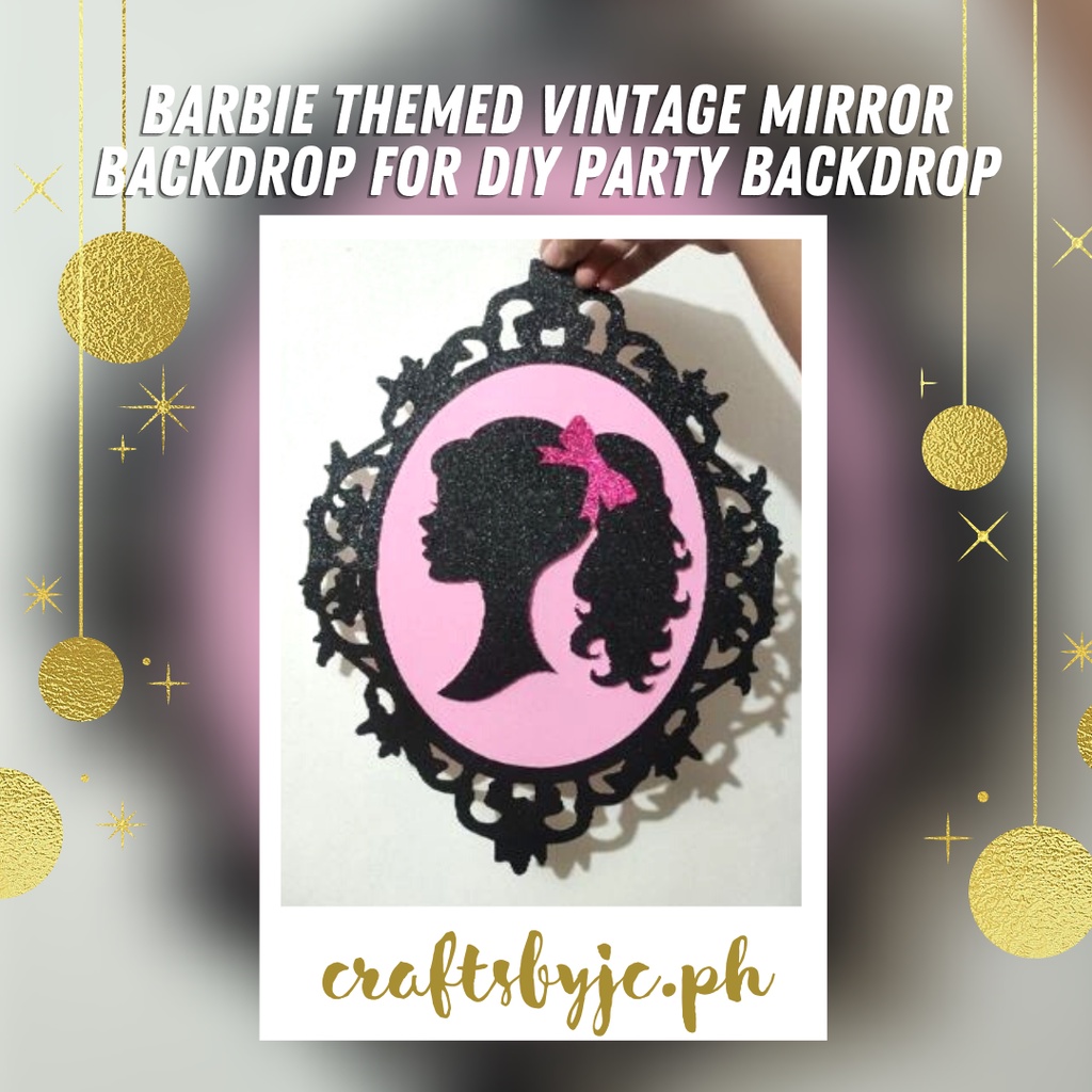 Barbie Themed Vintage Mirror Backdrop for DIY Party Backdrop | Shopee ...