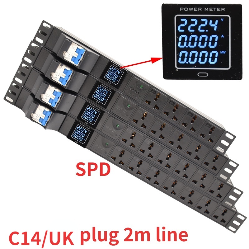 Multi hole power distribution unit of cabinet, multi-function digital display voltage, current ...