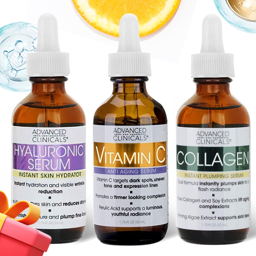 Advanced Clinicals, serum ( Vitamin C, Collagen, Hyaluronic ) 1.75 fl oz (52 ml) | Shopee ...