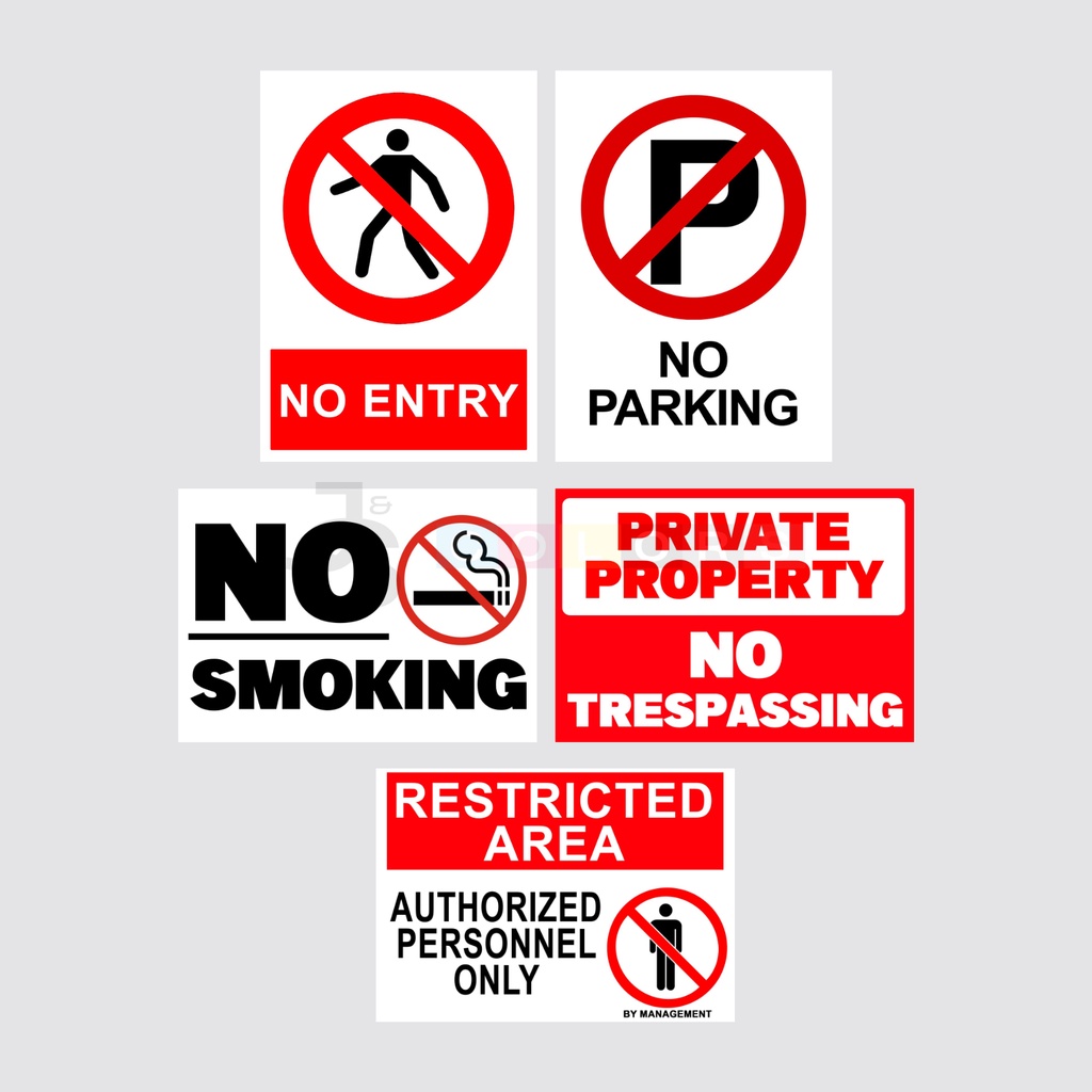Tarpaulin Signage: No parking, Private Property, No smoking | Shopee ...