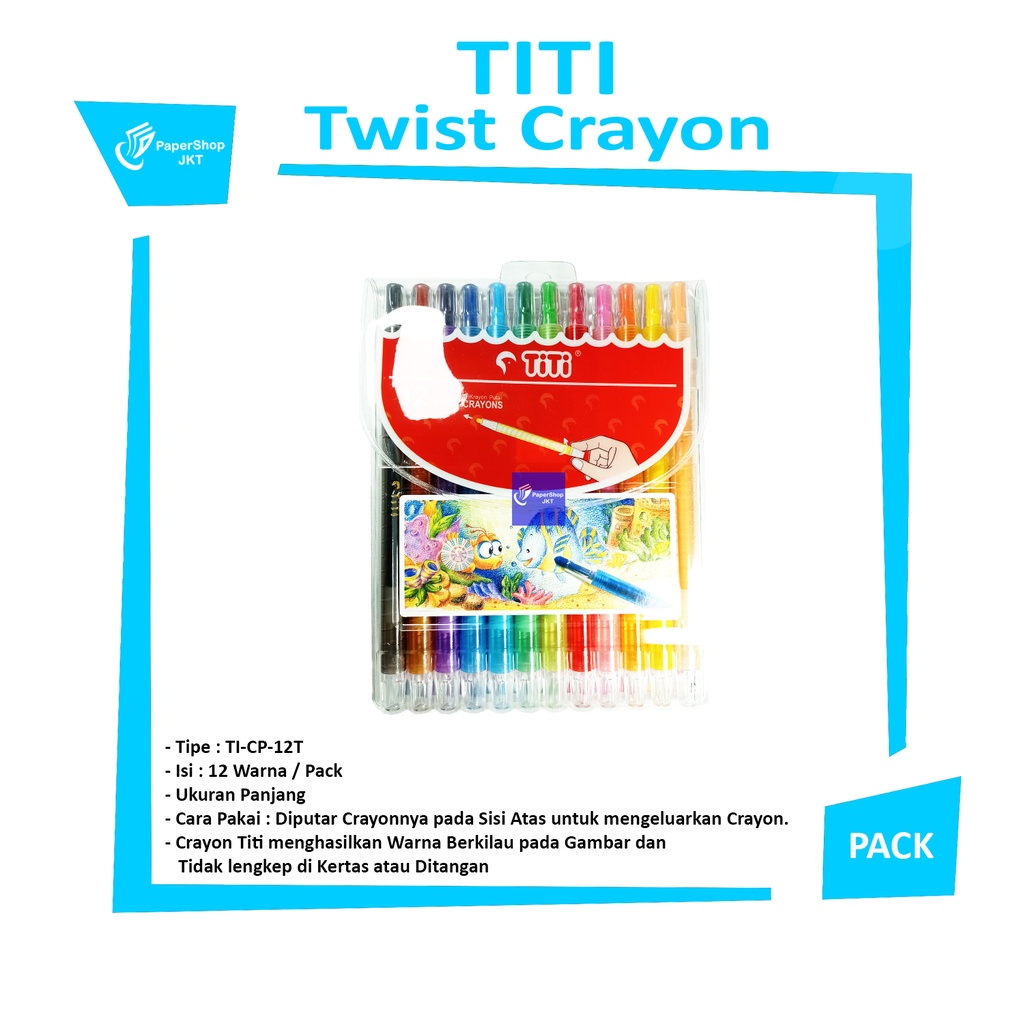 Titi - Twist Crayon 12-color Twist Crayon TI-CP-12T - Pack | Shopee ...