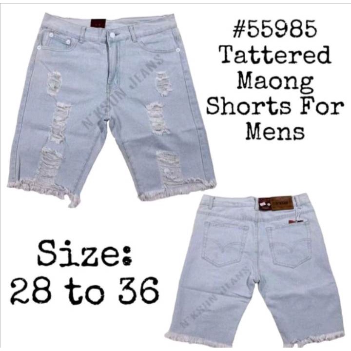 Men's Tattered Short for OOTD Short Denim Short Men Ripped Short ...