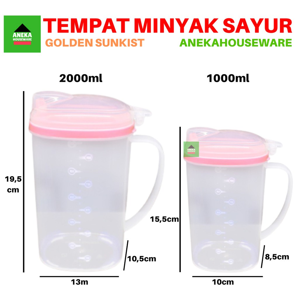 Cooking Oil Container 1 Ltr / 2 Ltr Cooking Oil Container | Shopee ...