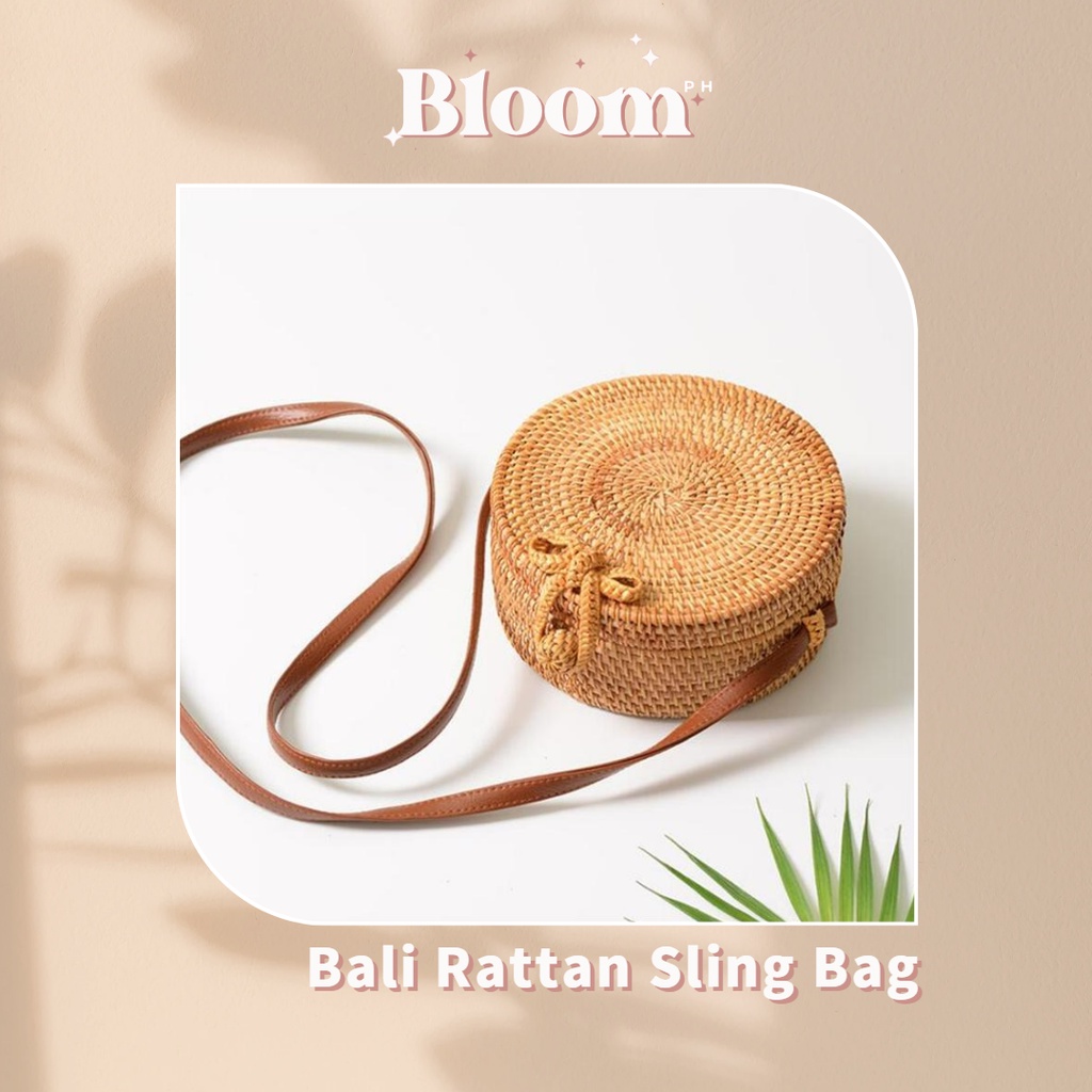 AUTHENTIC Bali Rattan Round Sling Bag, Classic Loop lock | Shopee ...