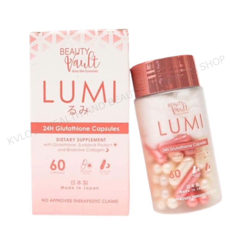 Beauty Vault LUMI 24H Glutathione Capsules + LUMINA GLOW Bioactive ...