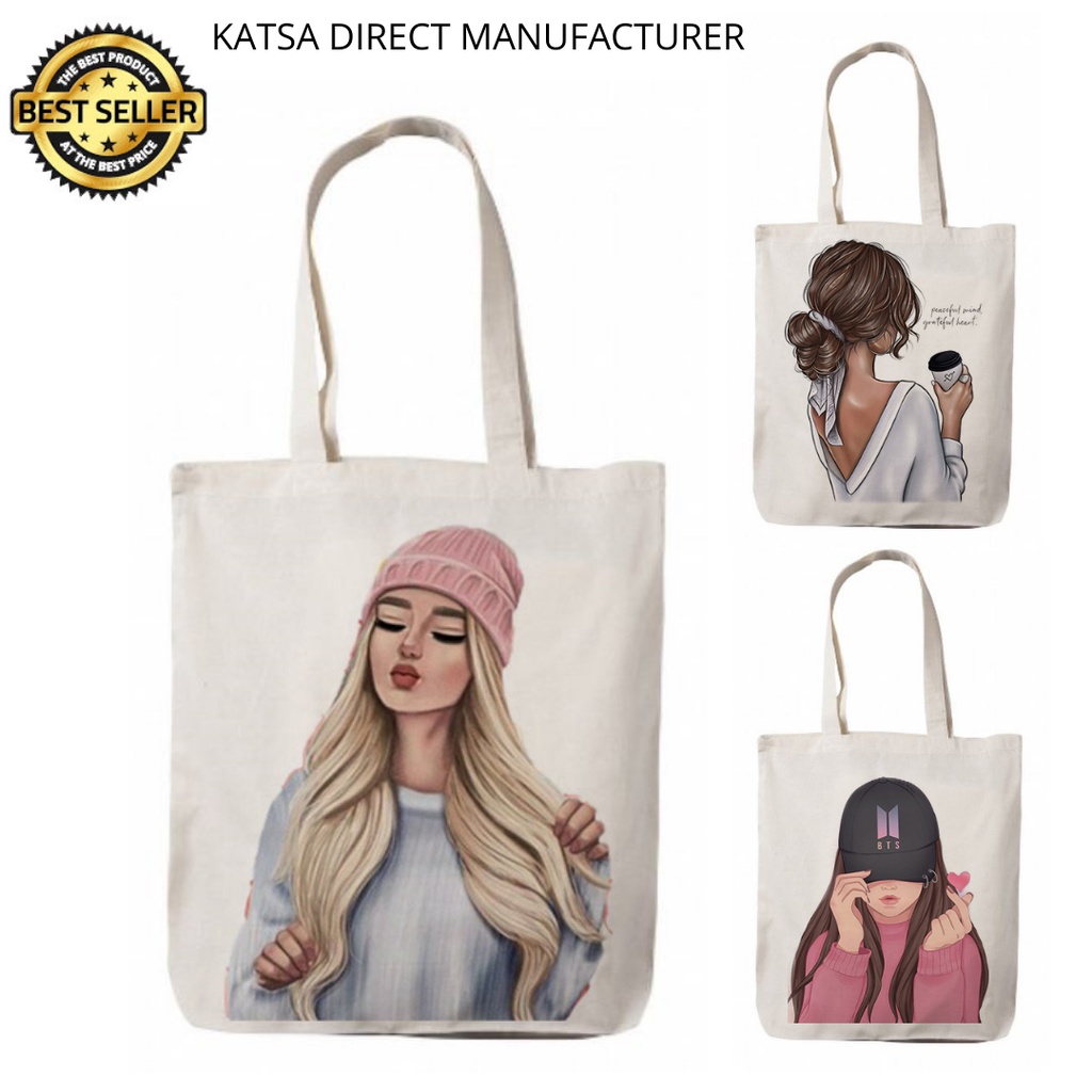 Tote Bag Katsa Canvas High Quality Bag | Shopee Philippines