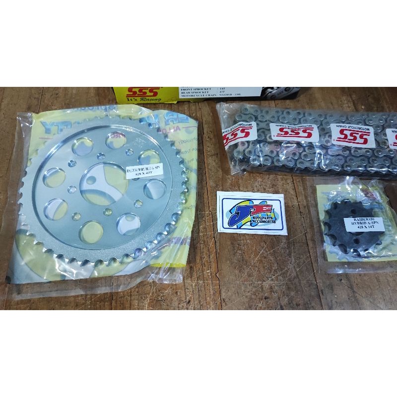 SSS SPROKET CHAIN SET FOR RAIDER 150 CARB REBORN/FI 14/43/ 14/44 ...