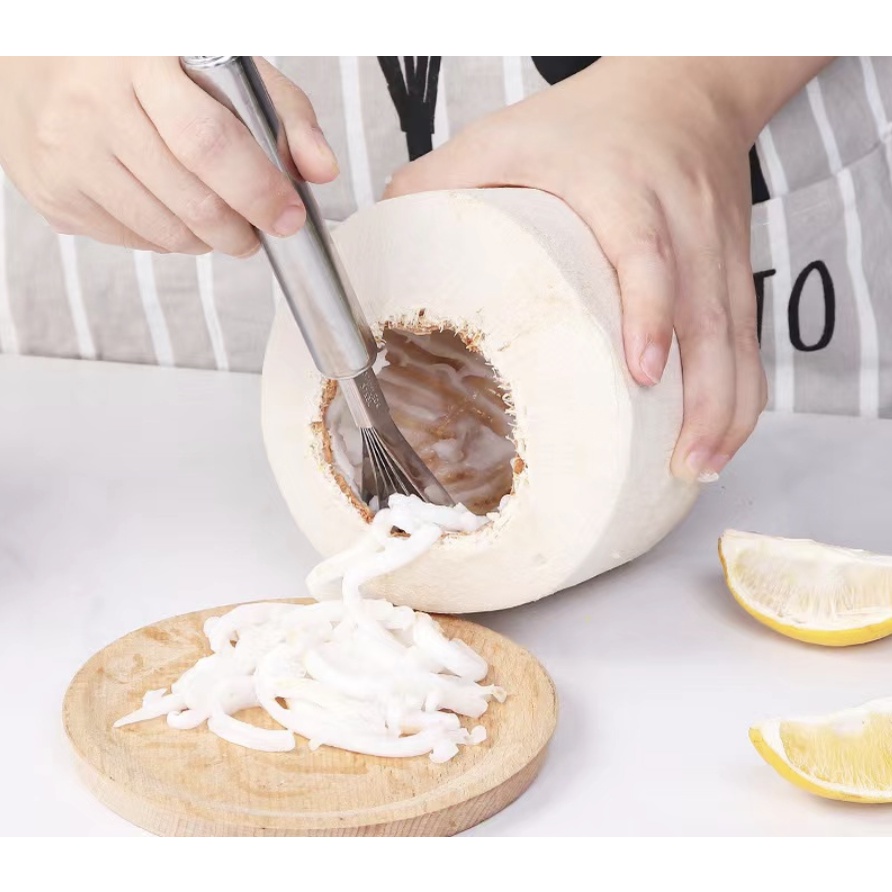2 IN 1Coconut Grater with Spoon Scooper pangkayot ng buko stainless ...