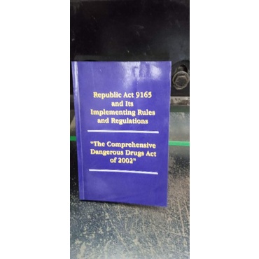 Republic Act 9165 and It's Implementing Rules and Regulations | Shopee ...