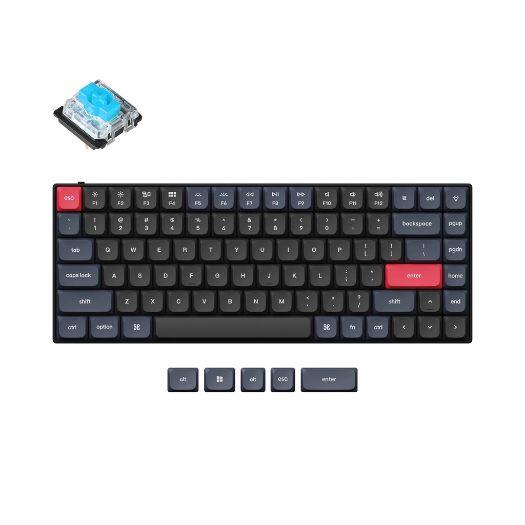 Keychron S1 QMK Custom Mechanical Keyboard (75% Layout, Wired, White ...
