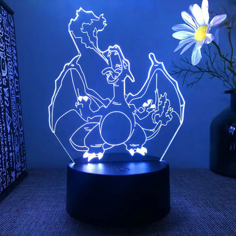 Pokemon Pikachu Charizard Anime Figures 3D Led Night Light Changing ...