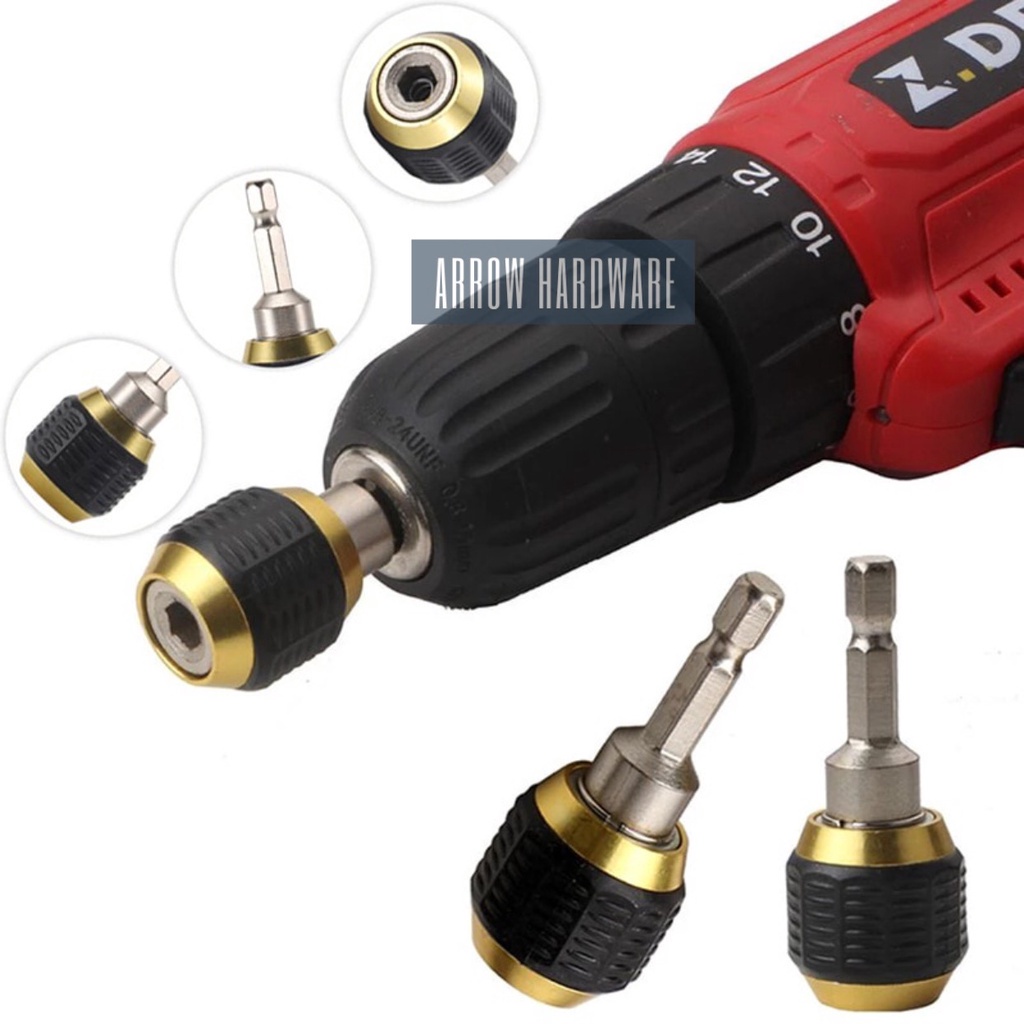 Diamond 1/4 'Hex Shank Drill Bits Adapter 60mm Keyless Drill Chuck ...