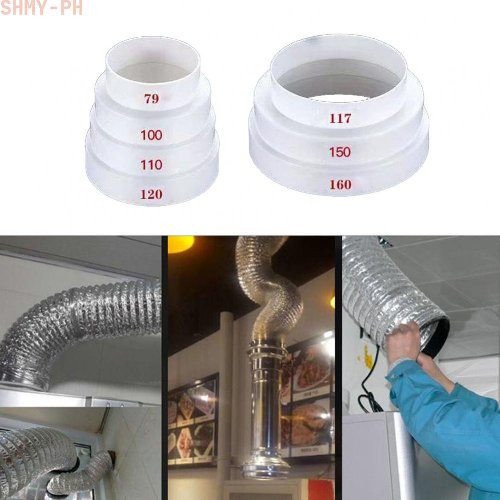 1Pcs Round Air Duct Multi Reducer Extractor White Plastic Fan Pipe ...