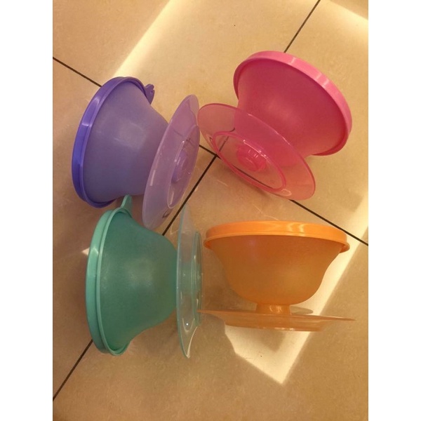 ⊙ Tupperware Ice Cream Dessert Cups 4 Units 120Ml Each New Ready Stock ...