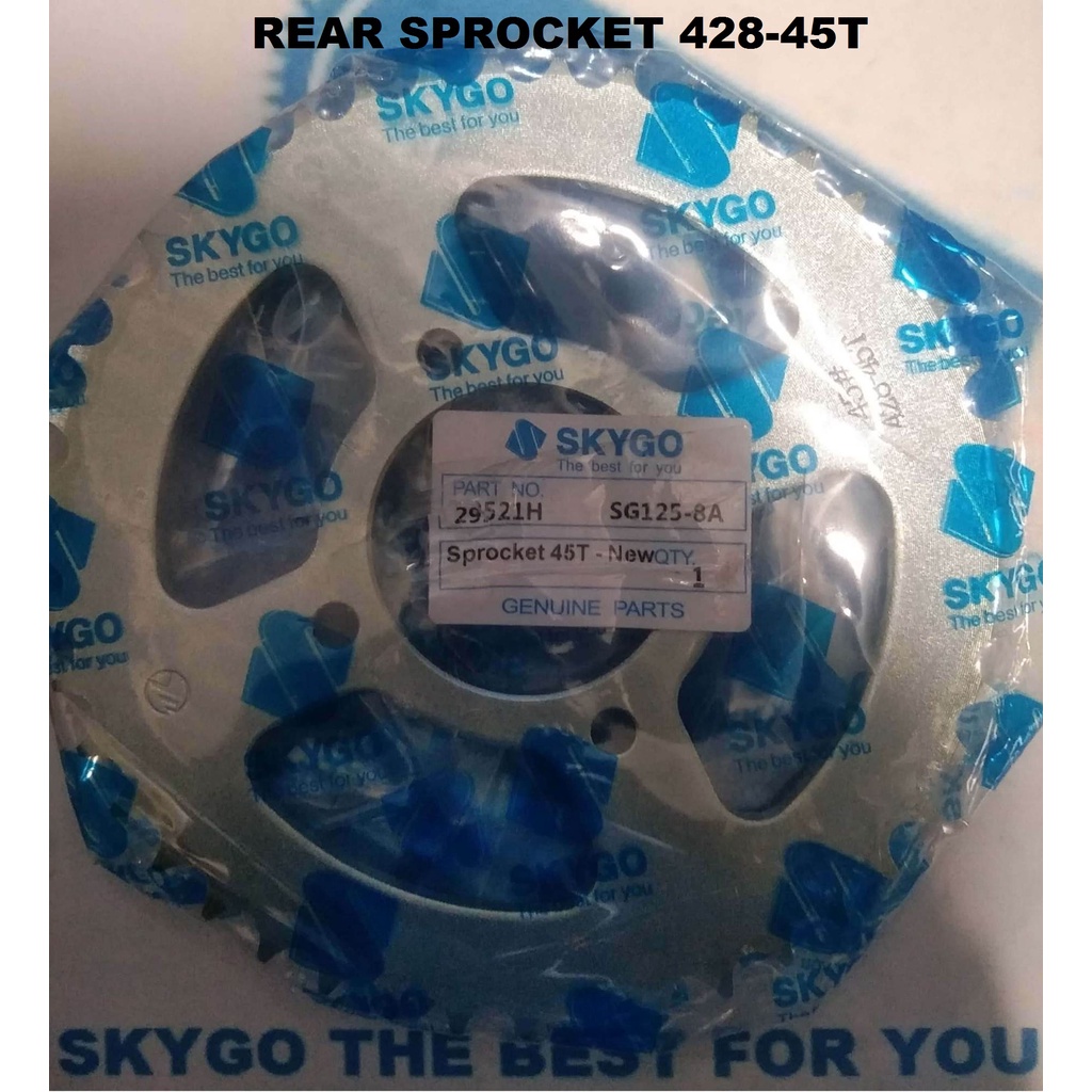 SKYGO REAR SPROCKET 45T GENUINE 101% ORIGINAL. | Shopee Philippines
