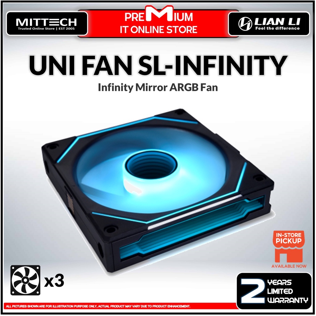 Lian Li Uni Fan SL-Infinity Mirror ARGB Fan Infinity Mirror Daisy-Chain ...