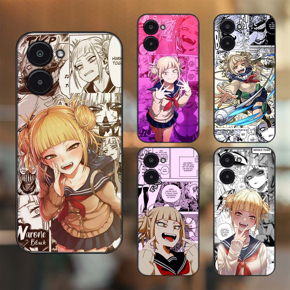 Realme C33 case with black border printed with Toga Himiko My Hero ...
